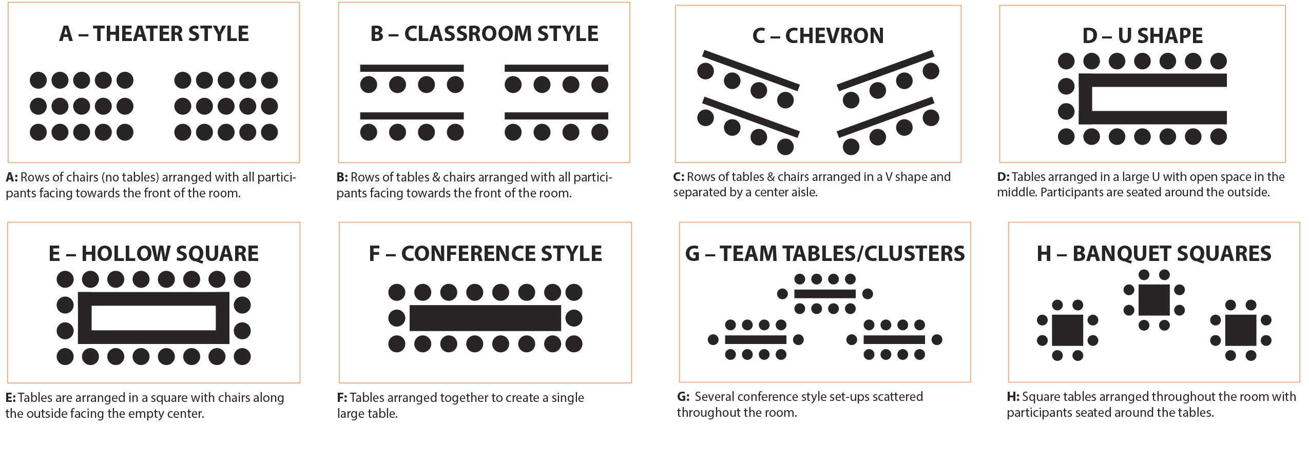 Chevron Meeting Room Set Up
